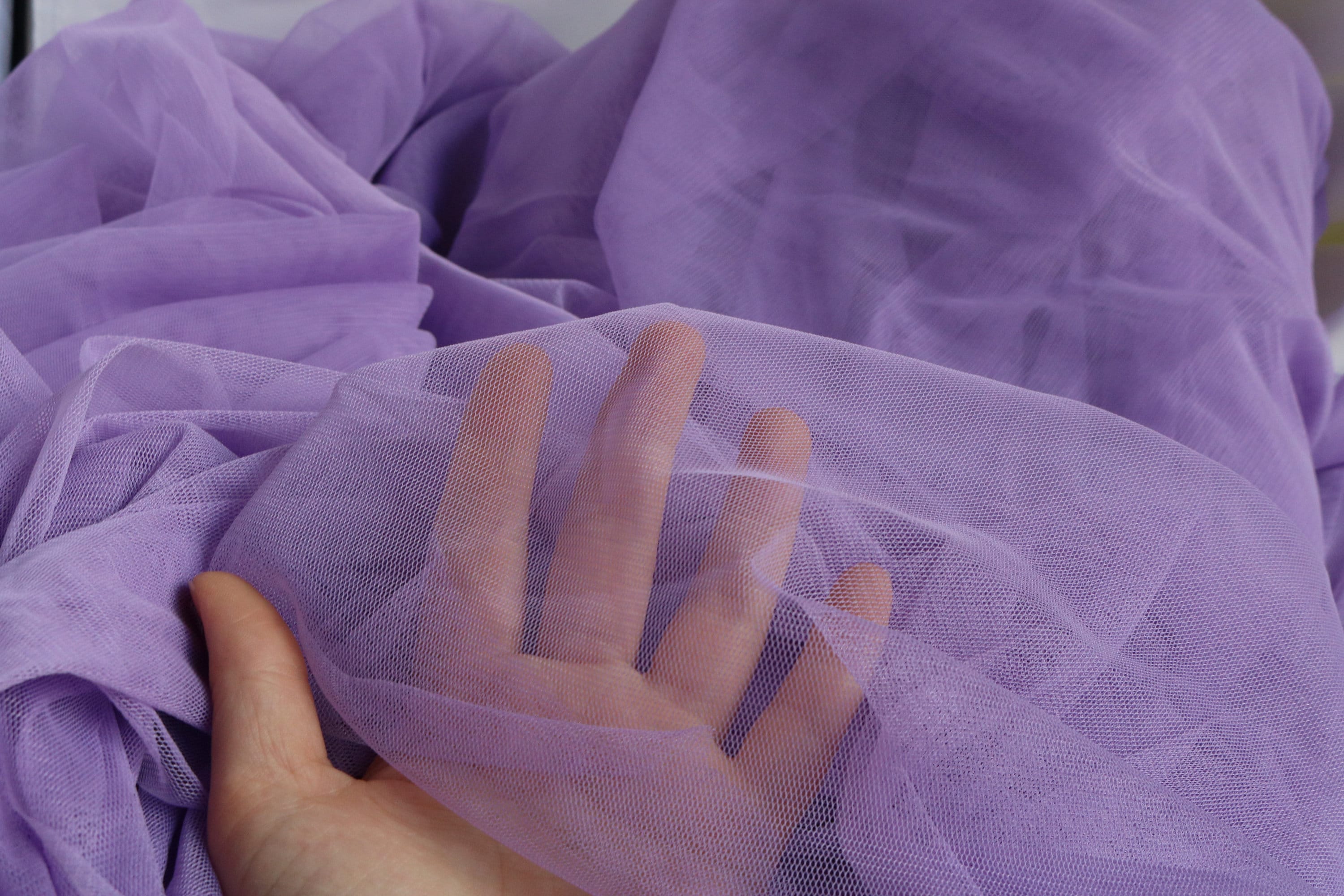 Lavender Extra Soft Italian Tulle Fabric, Mesh Fabric, Stretch Tulle, 2 ...