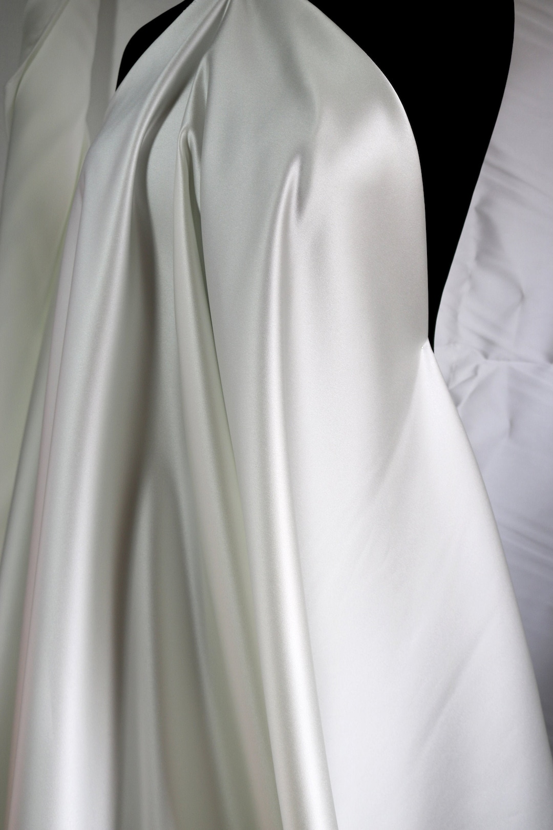 Ivory High Quality Matt Duchess Satin Fabric, Classique Duchess Satin ...