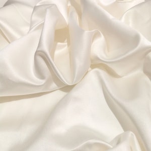 PREMIUM Ivory Lightweight Duchess Satin Fabric, Bridal Duchess Satin ...