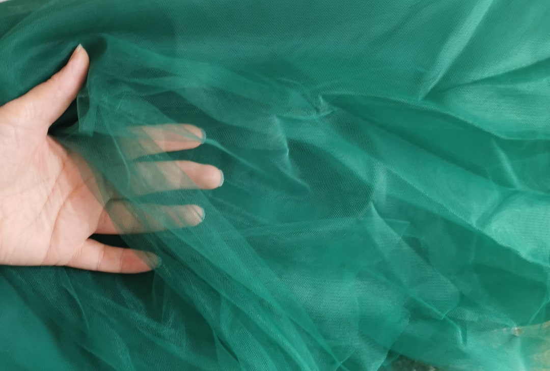Emerald Green Soft Tulle Fabric, 118" / 3m Wide, Mesh Fabric, Extra ...