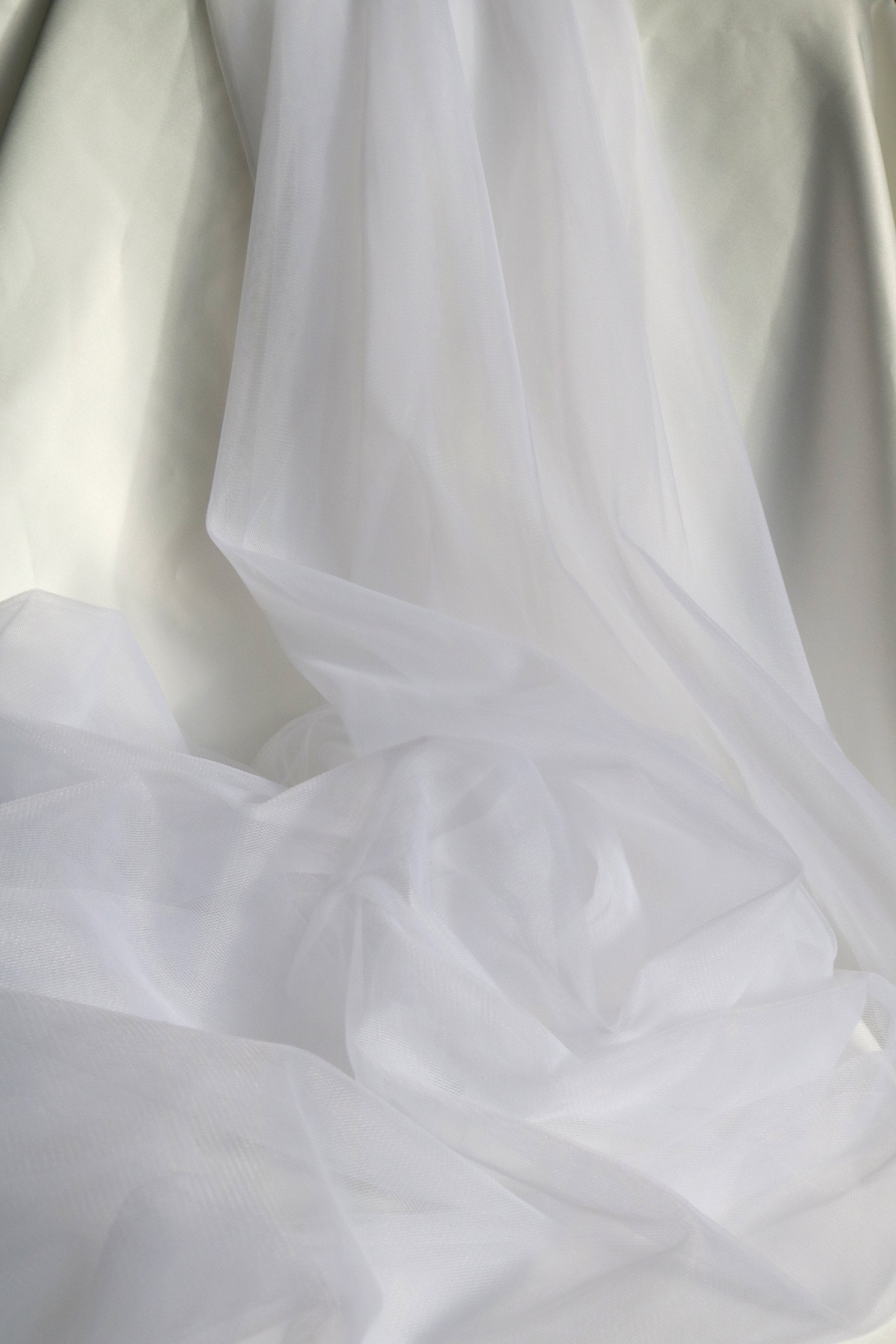 White Soft Tulle Fabric, 118" / 3m Wide, Mesh Fabric, White Extra Soft ...