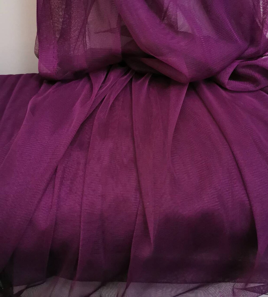 Dark Purple Extra Soft Italian Tulle, Mesh Fabric, 2 Way Stretch Tulle ...