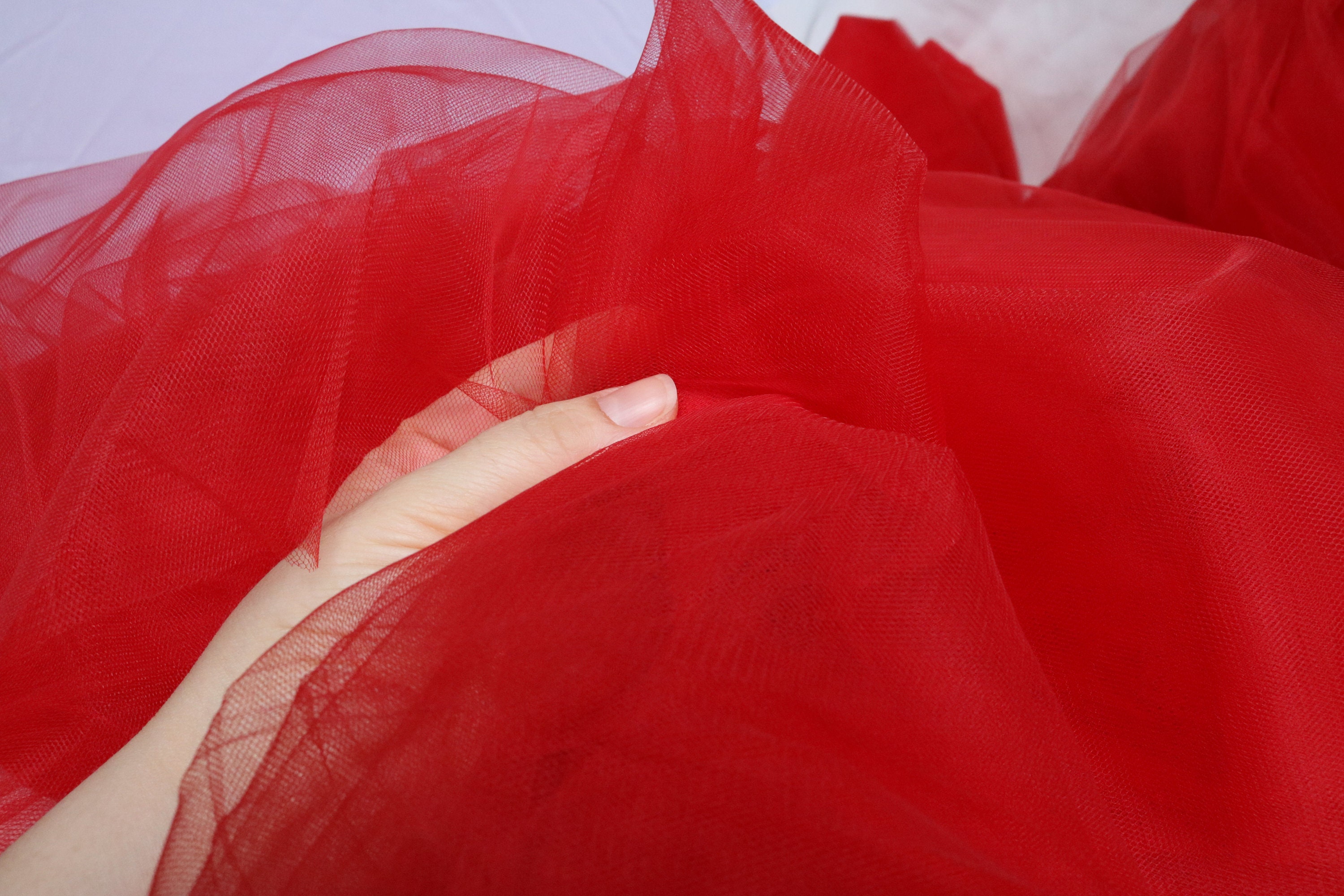 Red Soft Tulle Fabric 118 / 3m Wide Mesh Fabric Extra - Etsy UK