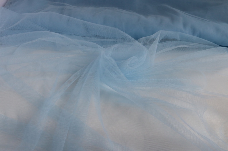 Soft Tulle Fabric, 118" / 3m Wide Mesh Fabric, Sky Blue Extra Soft ...