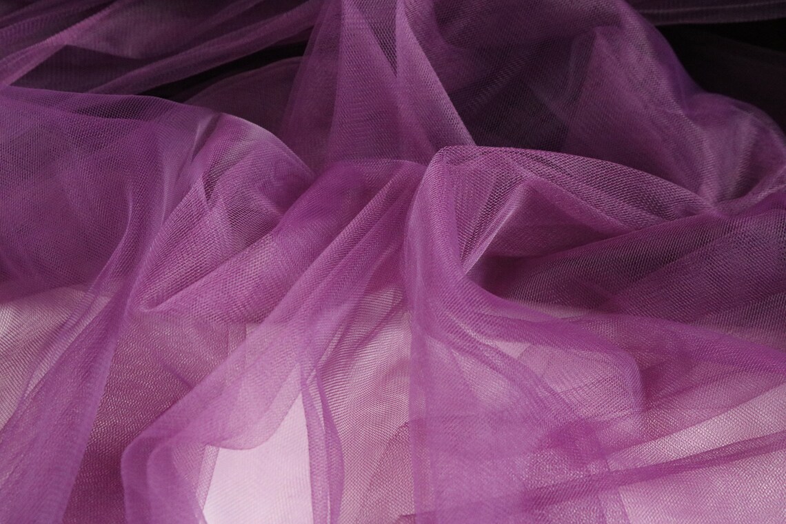 Dark Purple Soft Tulle Fabric 118 / 3m Wide Mesh | Etsy
