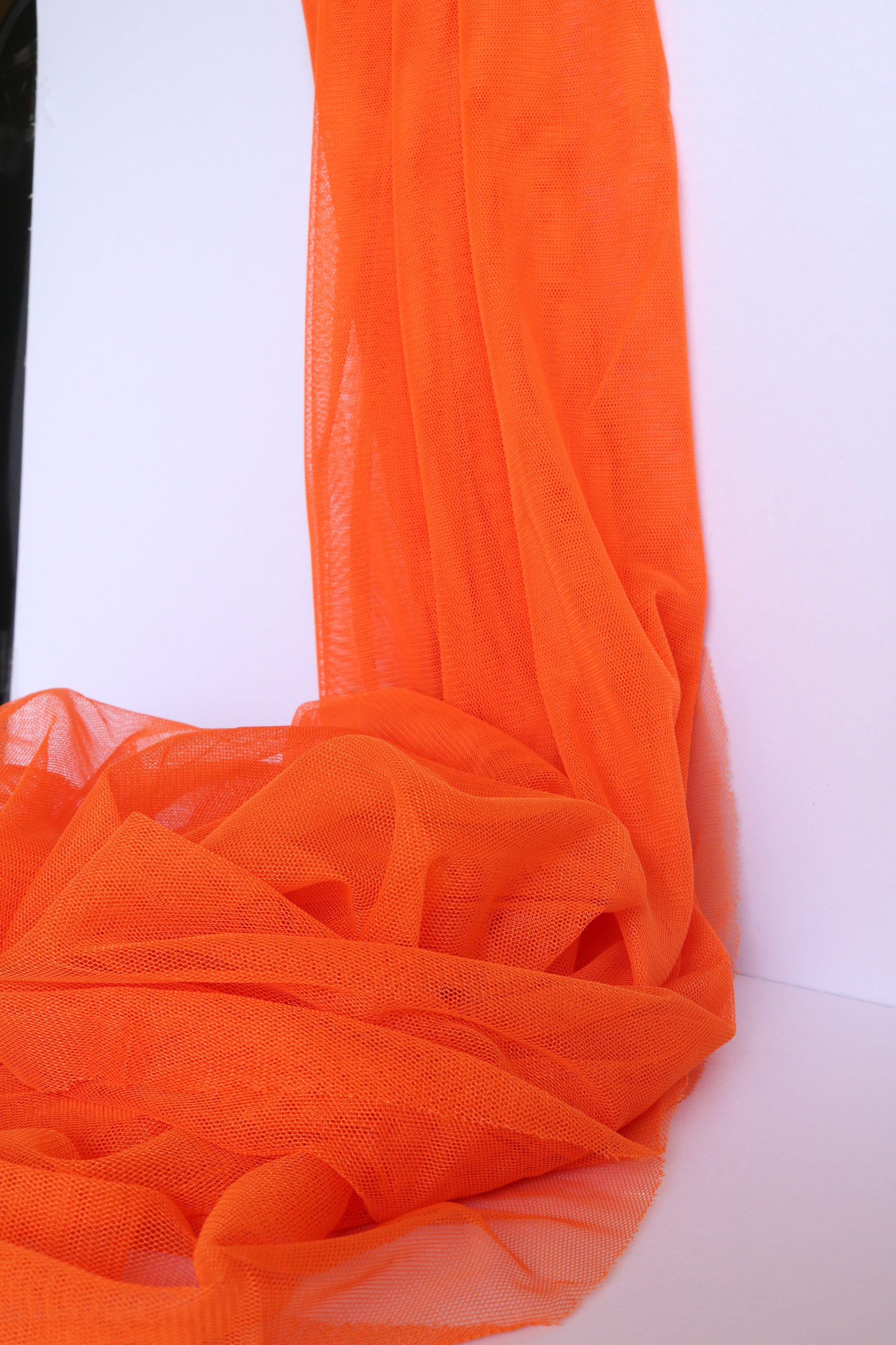 Burnt Orange Extra Soft Italian Tulle Fabric, Mesh Fabric, Stretch ...