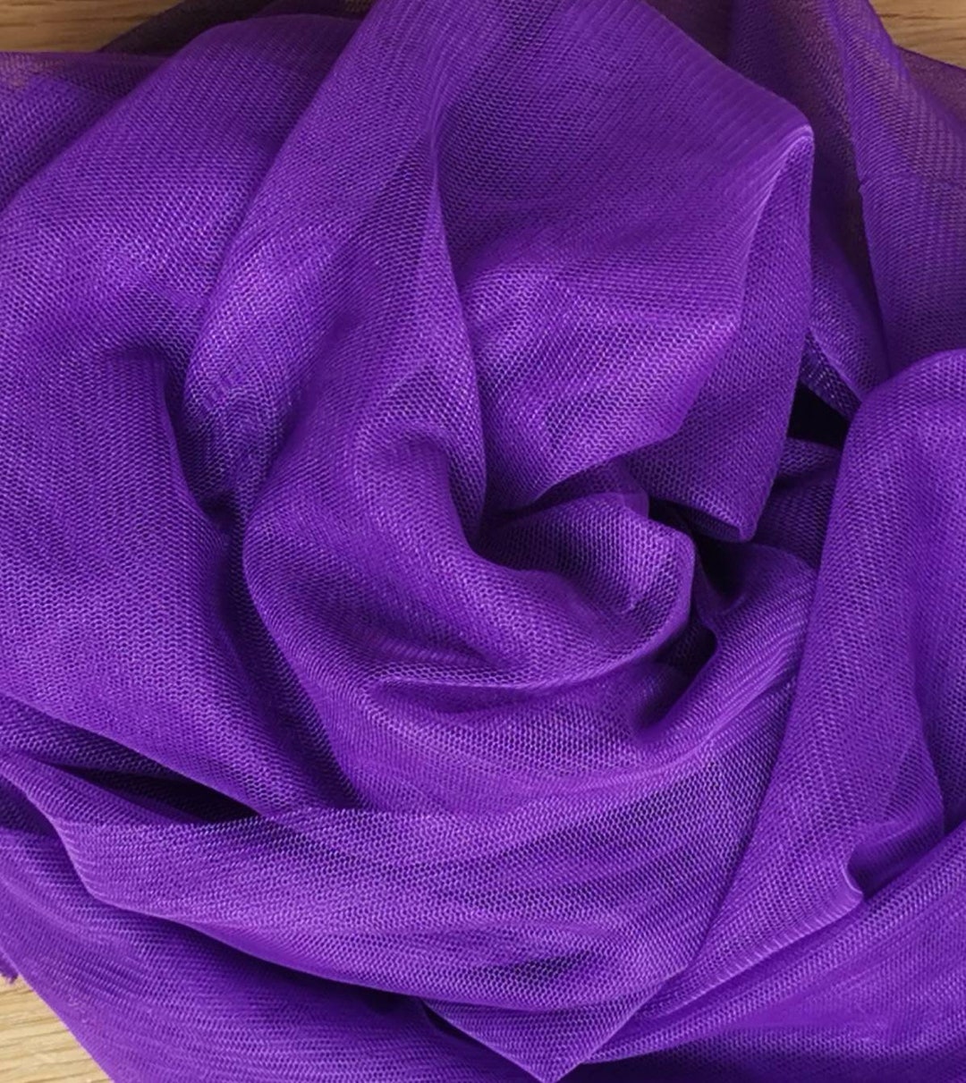 Purple Violet Extra Soft Italian Tulle Fabric, Mesh Fabric, Stretch ...