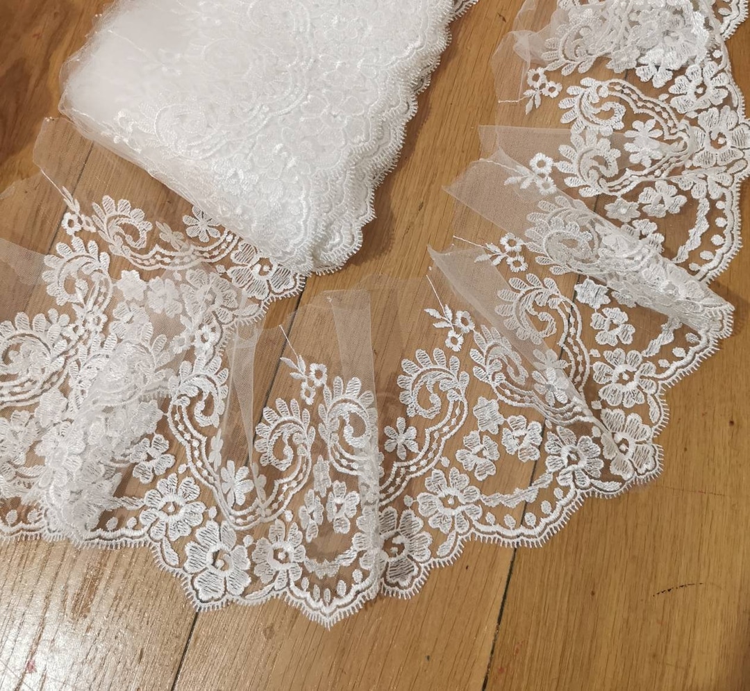 Lace Edging, off White Lace Trim, Scalloped Lace Trim, Chantilly Lace ...