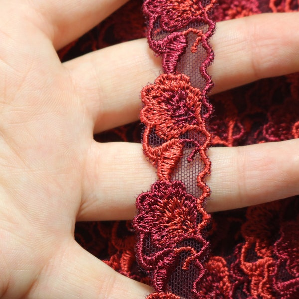 Red Lace Ribbon - Etsy