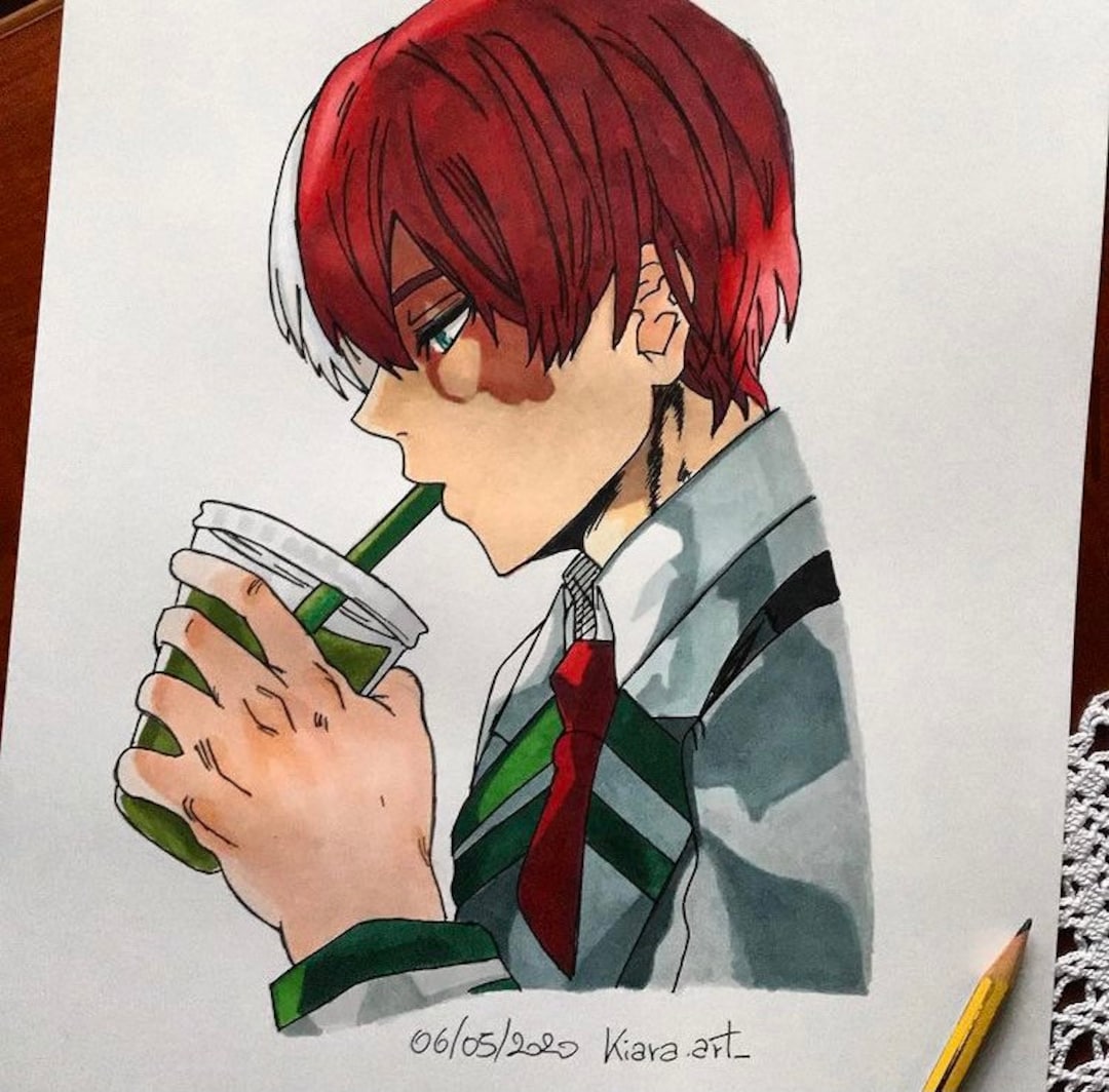 Todoroki Handmade Drawing PRINT - Etsy