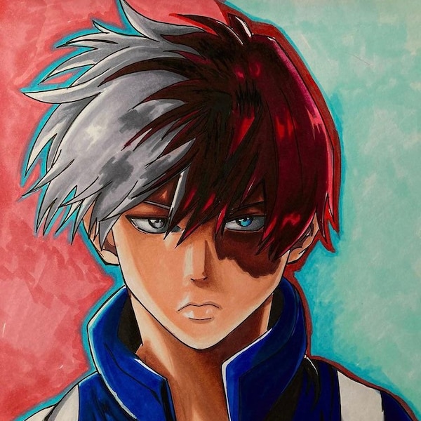 Todoroki Drawing - Etsy
