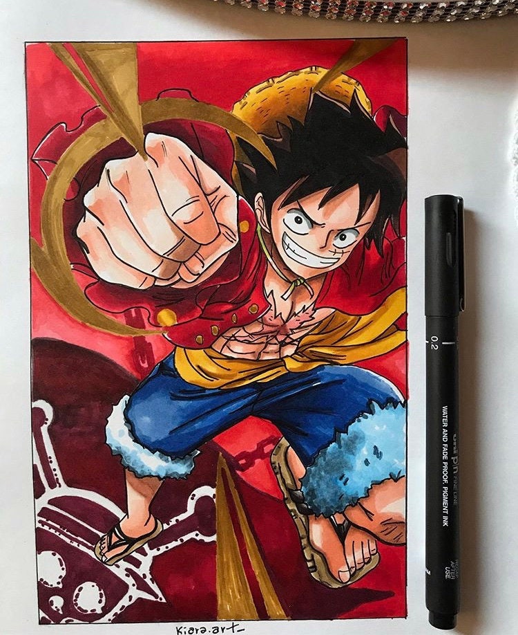 Luffy Drawing With Color