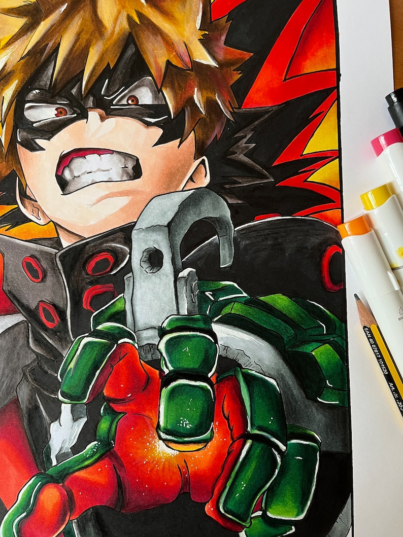 Bakugo Handmade Drawing PRINT - Etsy