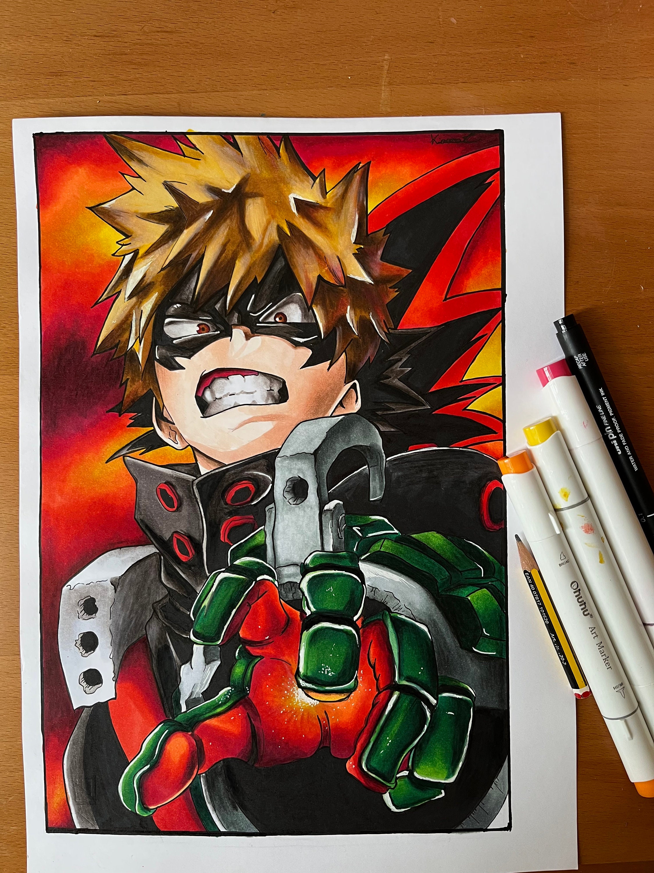 Bakugo Handmade Drawing PRINT - Etsy