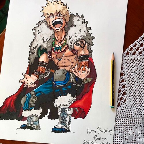Bakugou Handmade Drawing PRINT - Etsy