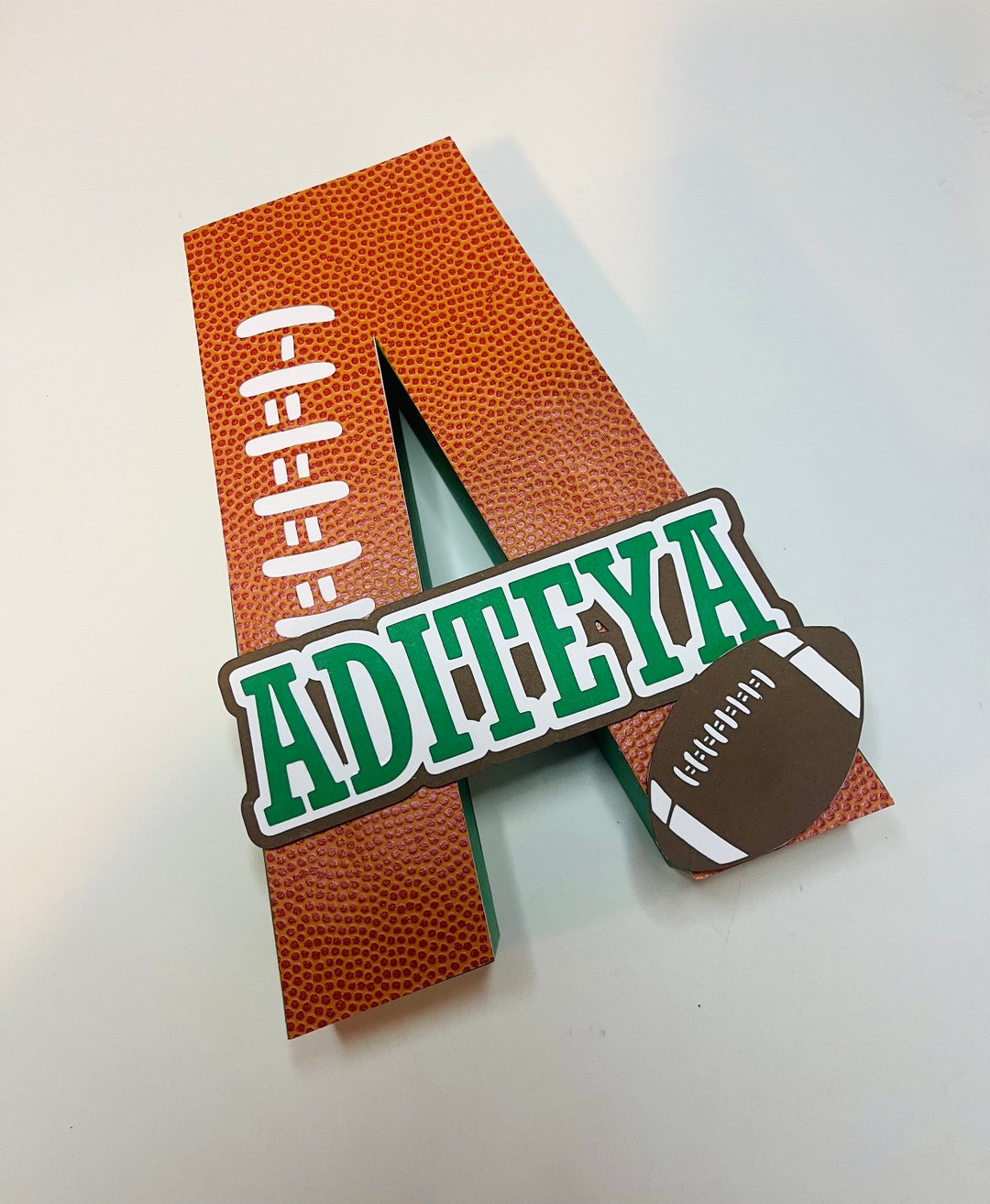 3D Football Name Sign Letter, Football Theme 3D Paper Decorations ...