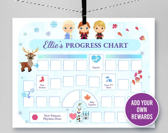 Princess Progress Reward Chart Reading Behavior Teeth - Etsy