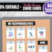 Family Cleaning Cards Editable, Printable, Chore Checklist for Kids ...