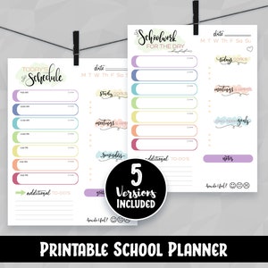 5 Printable School Planners | Daily Schedules | Homeschool | Online ...