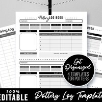 Ceramic Notes, Pottery Journal, Printable Ceramic Journal, Ceramic Log ...