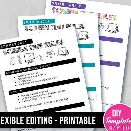 After School Rules Routine Checklist Kids Editable - Etsy