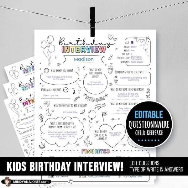 Printable Kids About Me - Etsy