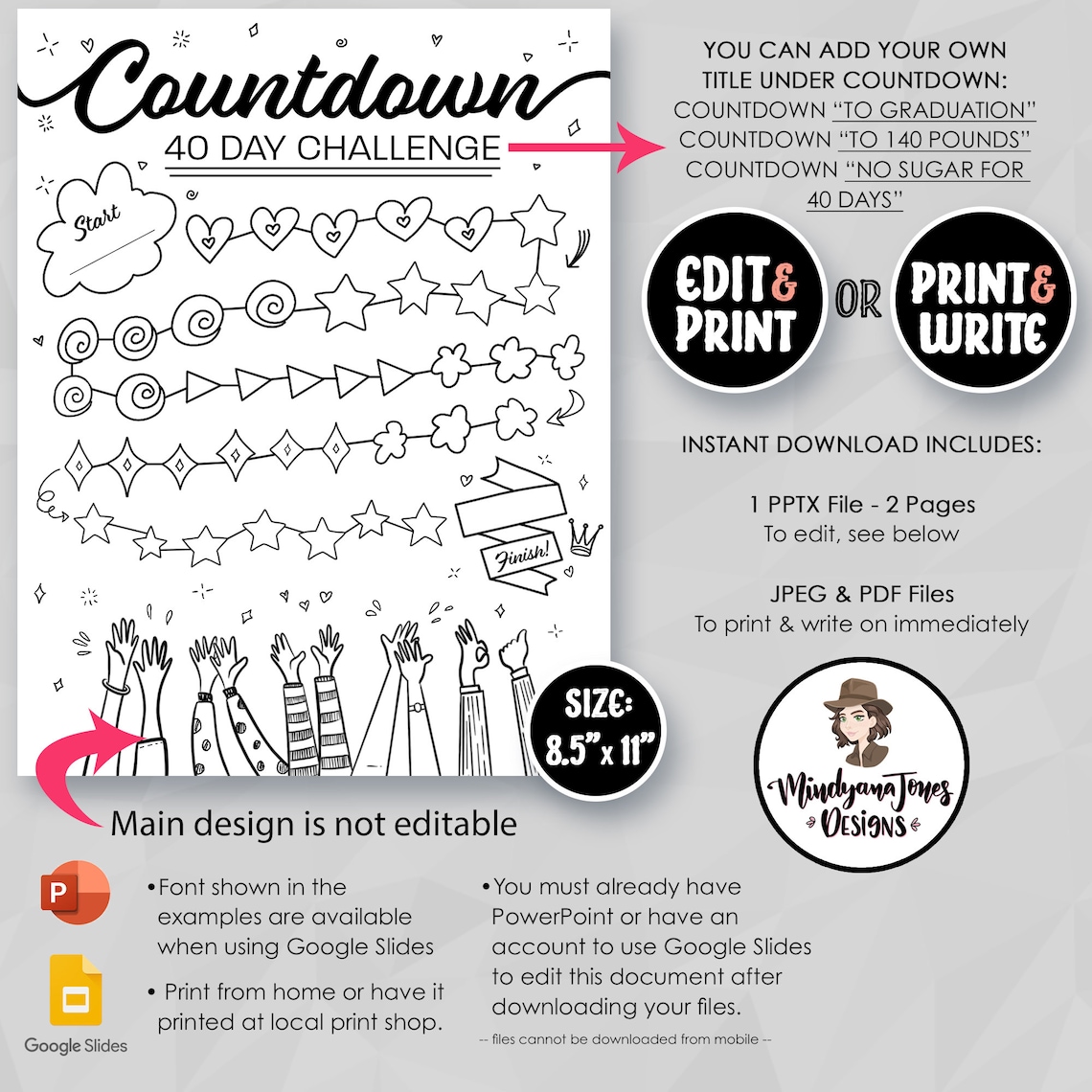 40 Day Challenge Countdown No Sugar Weight Loss Exercise - Etsy