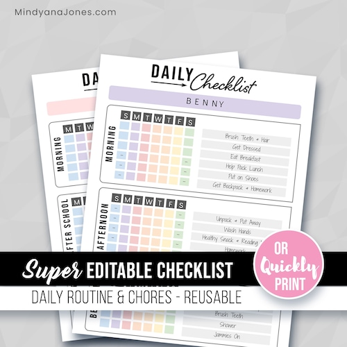 Editable Summer Routine Printable Canva Template Kids - Etsy