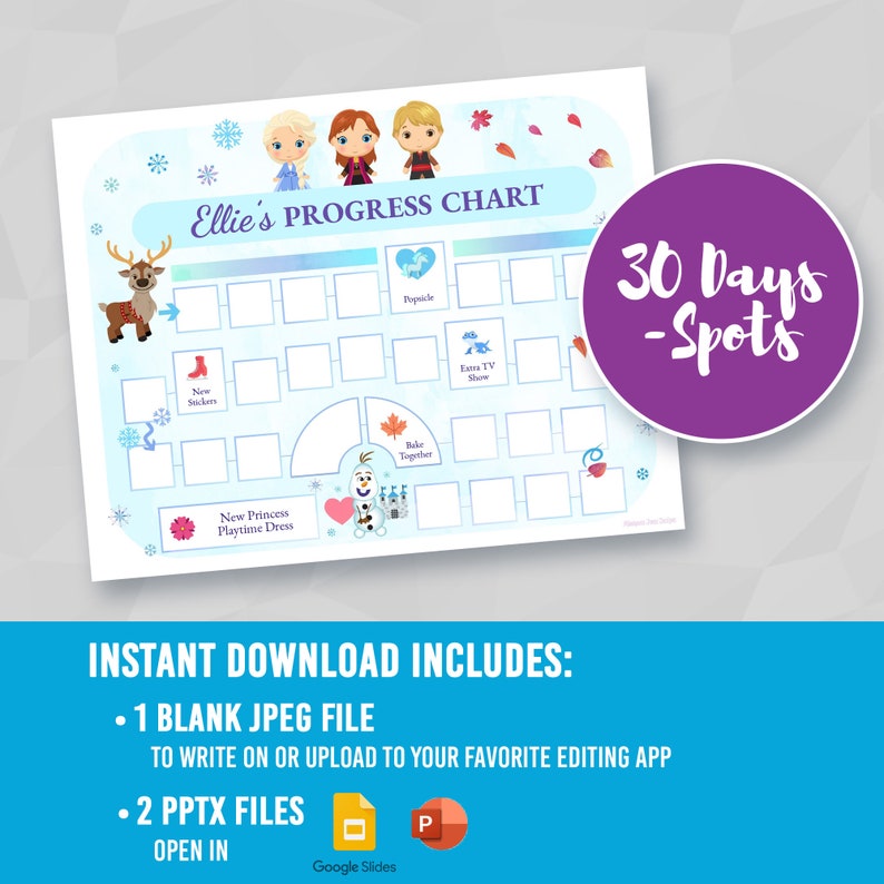 Princess Progress Reward Chart Reading Behavior Teeth | Etsy