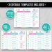Rainbow Family Meal Plan Template, Menu Planner, Breakfast Lunch Dinner ...