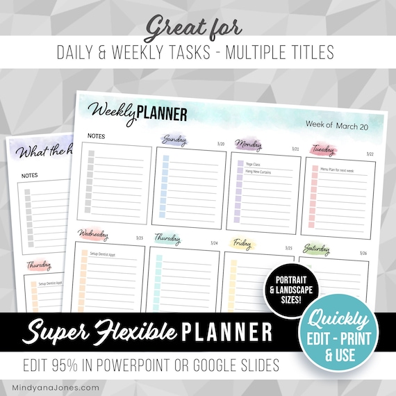 Create a Weekly Planner Checklist Editable Printable To-do - Etsy