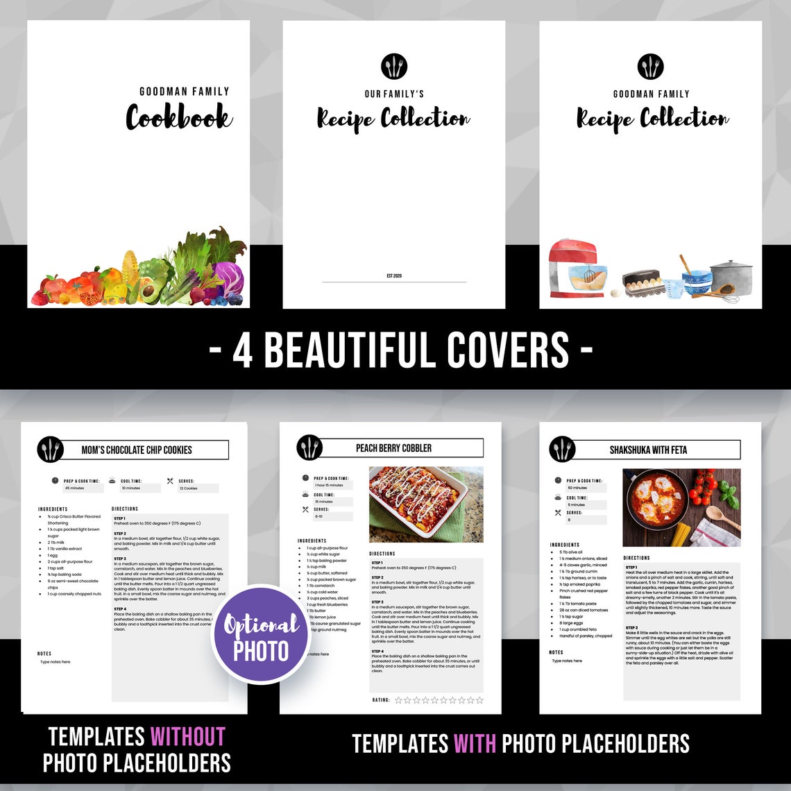 Recipe Binder Template & Dividers Printable Family Cookbook - Etsy