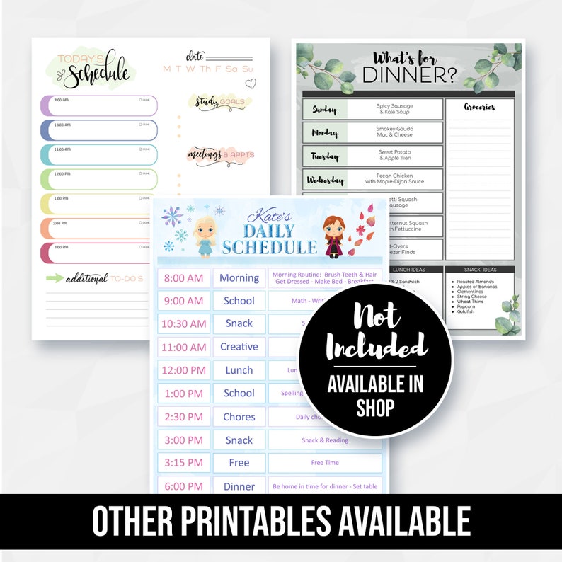 4 Daily Kids Schedule Checklist Templates, Colorful Rainbow, Kids Teens ...