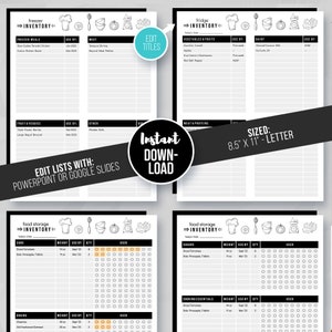 Menu Meal Planners & Freezer Food Storage Inventory, Weekly List ...