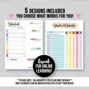 5 Printable School Planners | Daily Schedules | Homeschool | Online ...