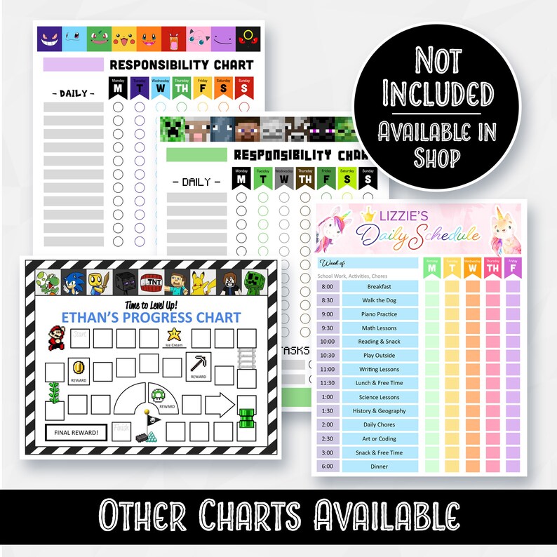 Unicorn Progress Chart for Girls Reading Teeth Brushing - Etsy