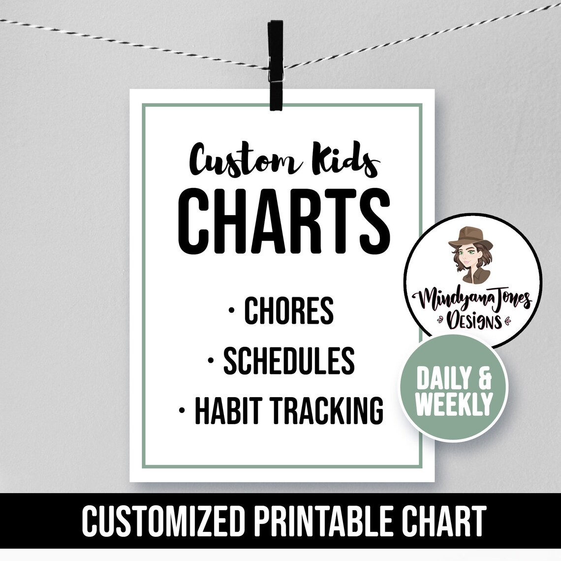 Customized Kids Chart | You Choose the Layout & Colors | Family Chores ...