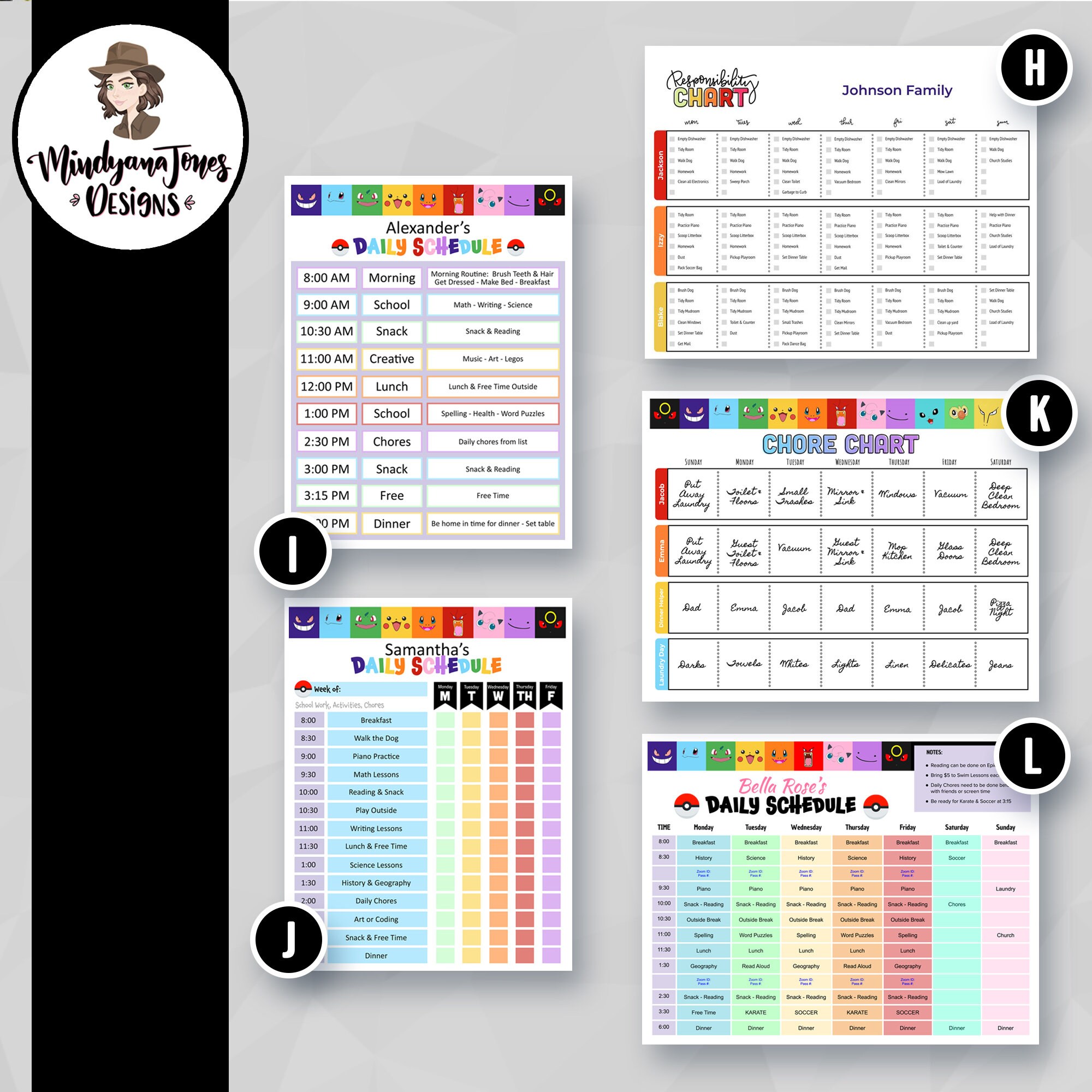 Customized Kids Chart | You Choose the Layout & Colors | Family Chores ...