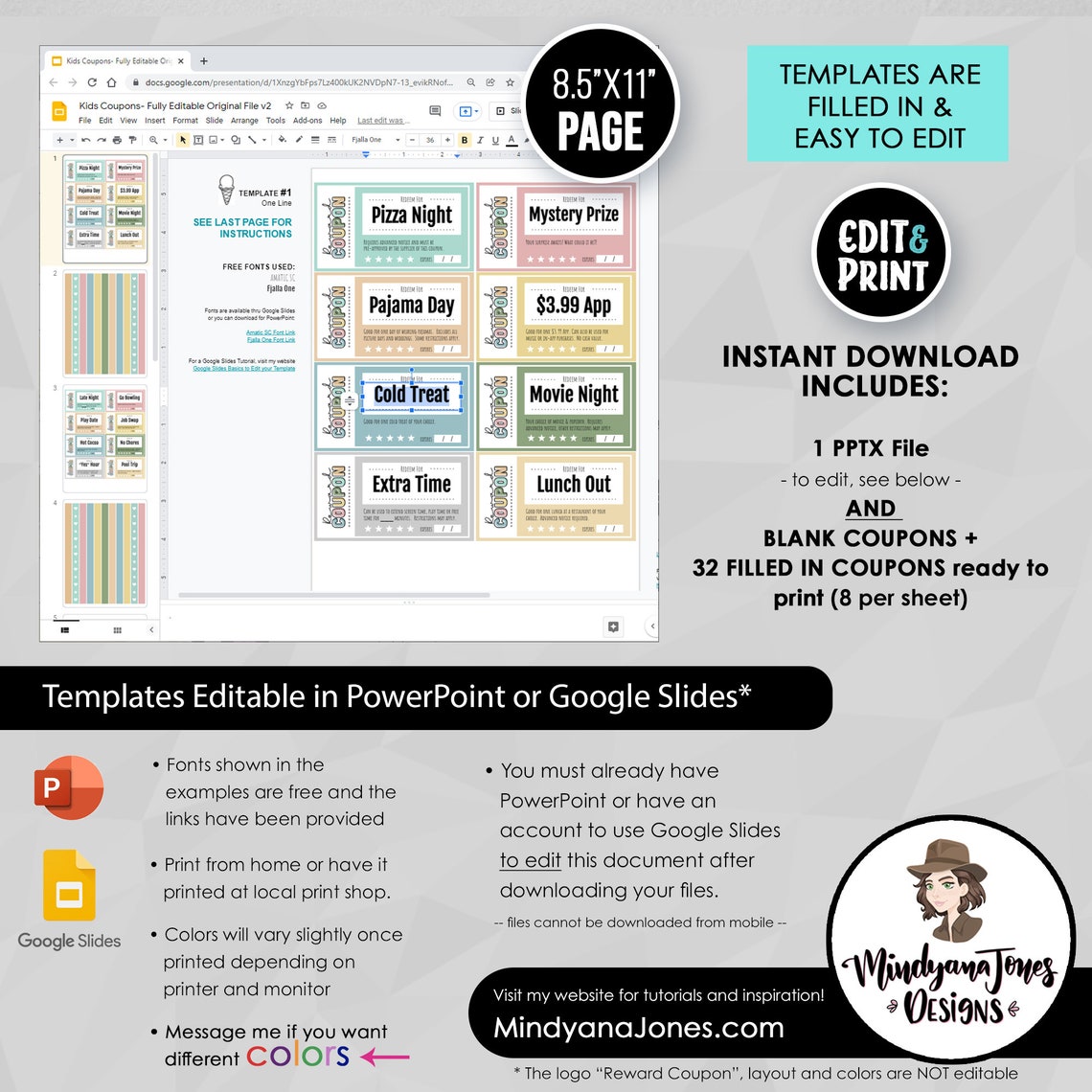 Family Reward Coupon Cards Printable List for the Kids - Etsy