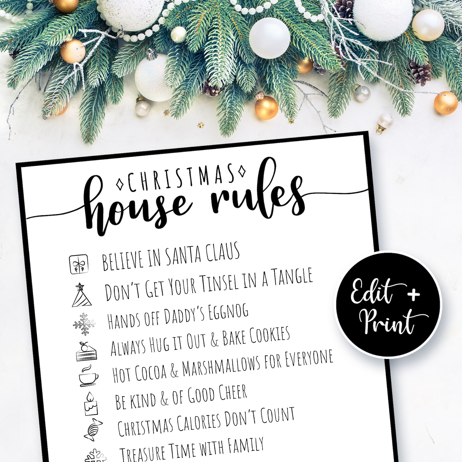 3 Family House Rules Signs | Instant Download | Personalized Print Art ...