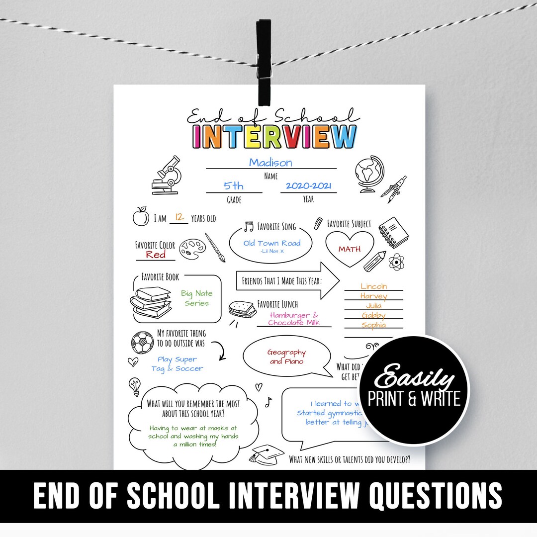 End of School Kids Interview, Begin Summer, Questions, Teacher, Last ...