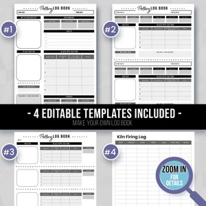 Editable Pottery Ceramics Log Book, Printable, Clay Diary, Digital ...