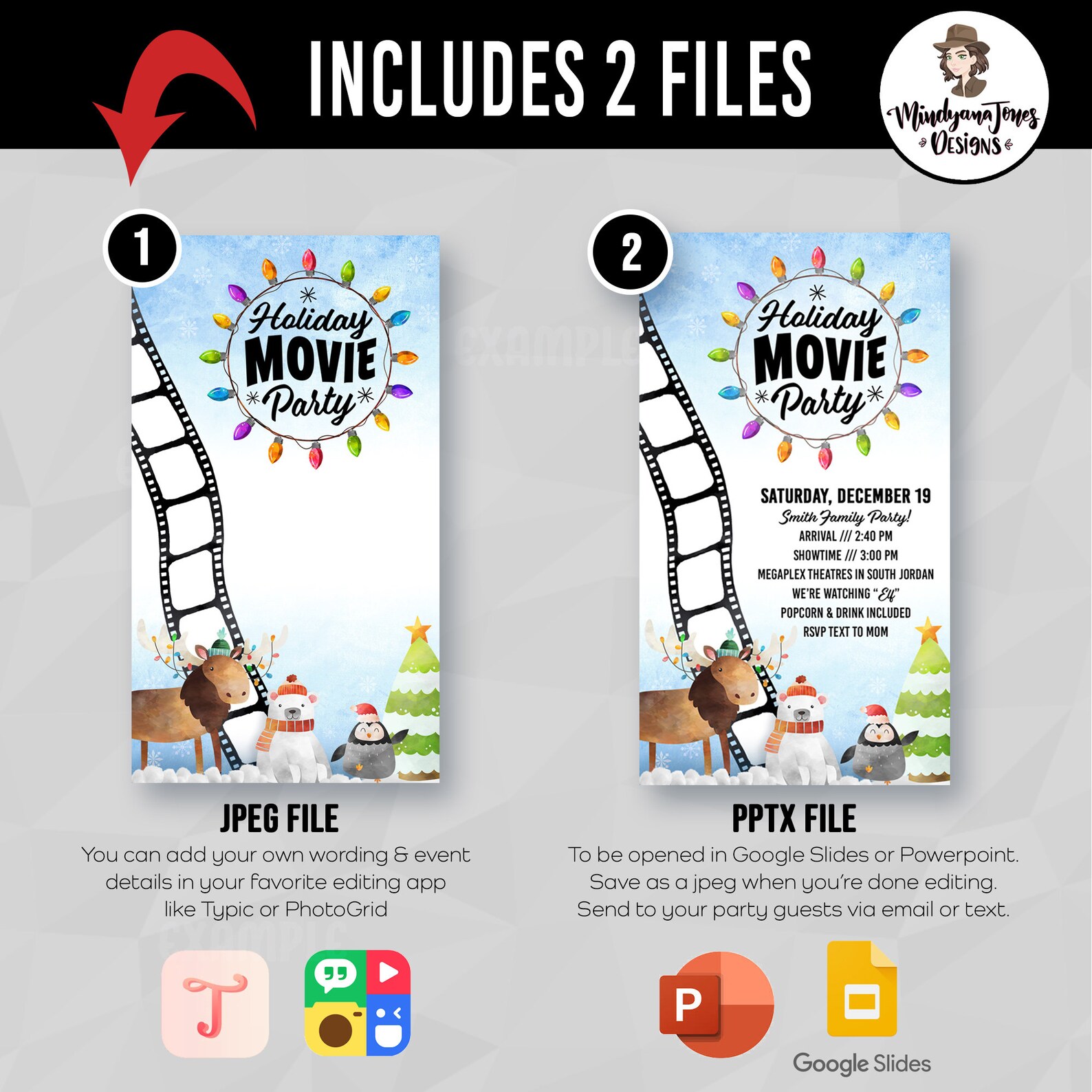 Cute Holiday Movie Party Invitation, Christmas Movie Screening at ...