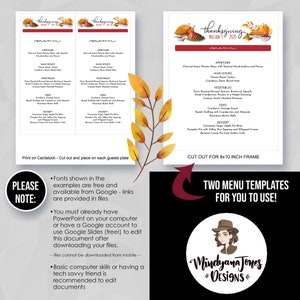 Thanksgiving Meal Planner Set, Shopping Checklist + Calendar Schedule ...