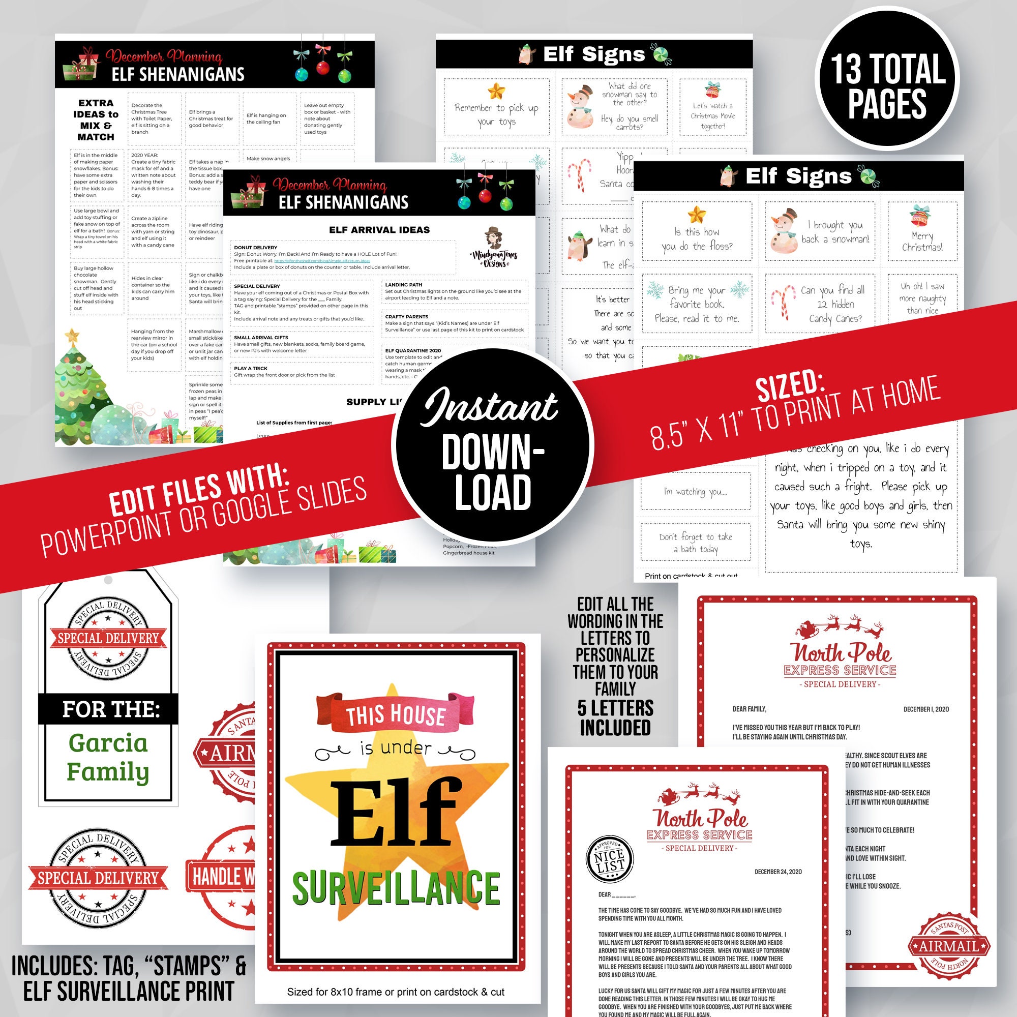 SUPER EASY Christmas Elf Letter Bundle Goodbye & Arrival - Etsy