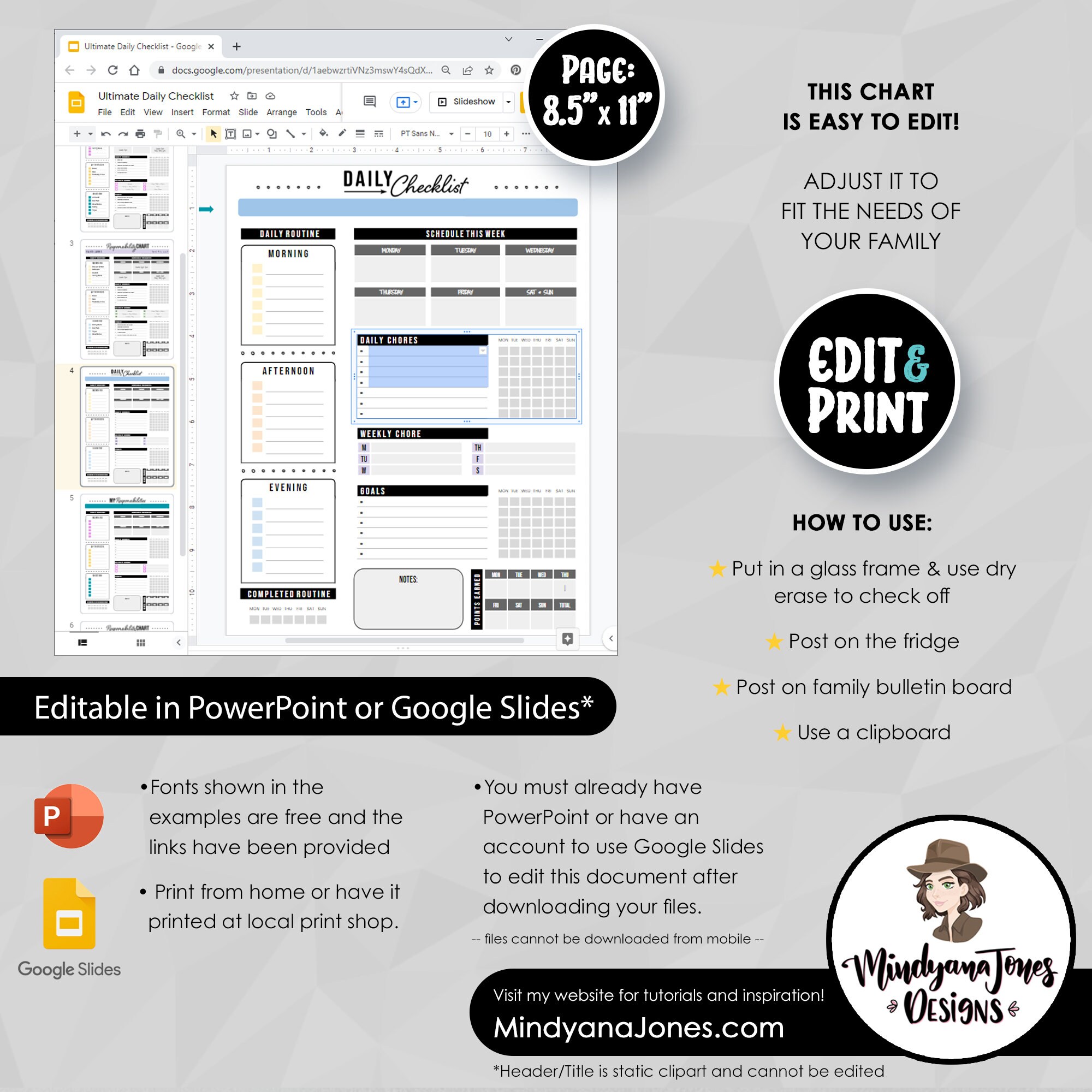 The Ultimate Responsibility Chart Printable Editable for - Etsy