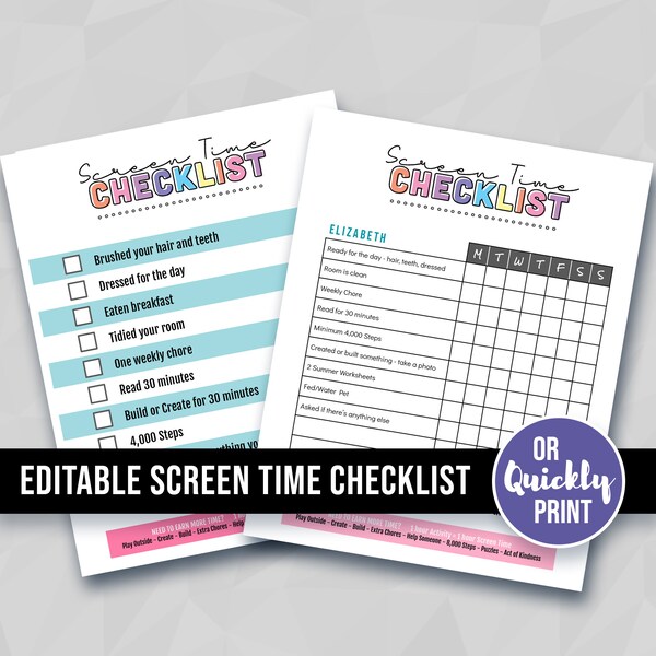 Summer Kids Checklist - Etsy