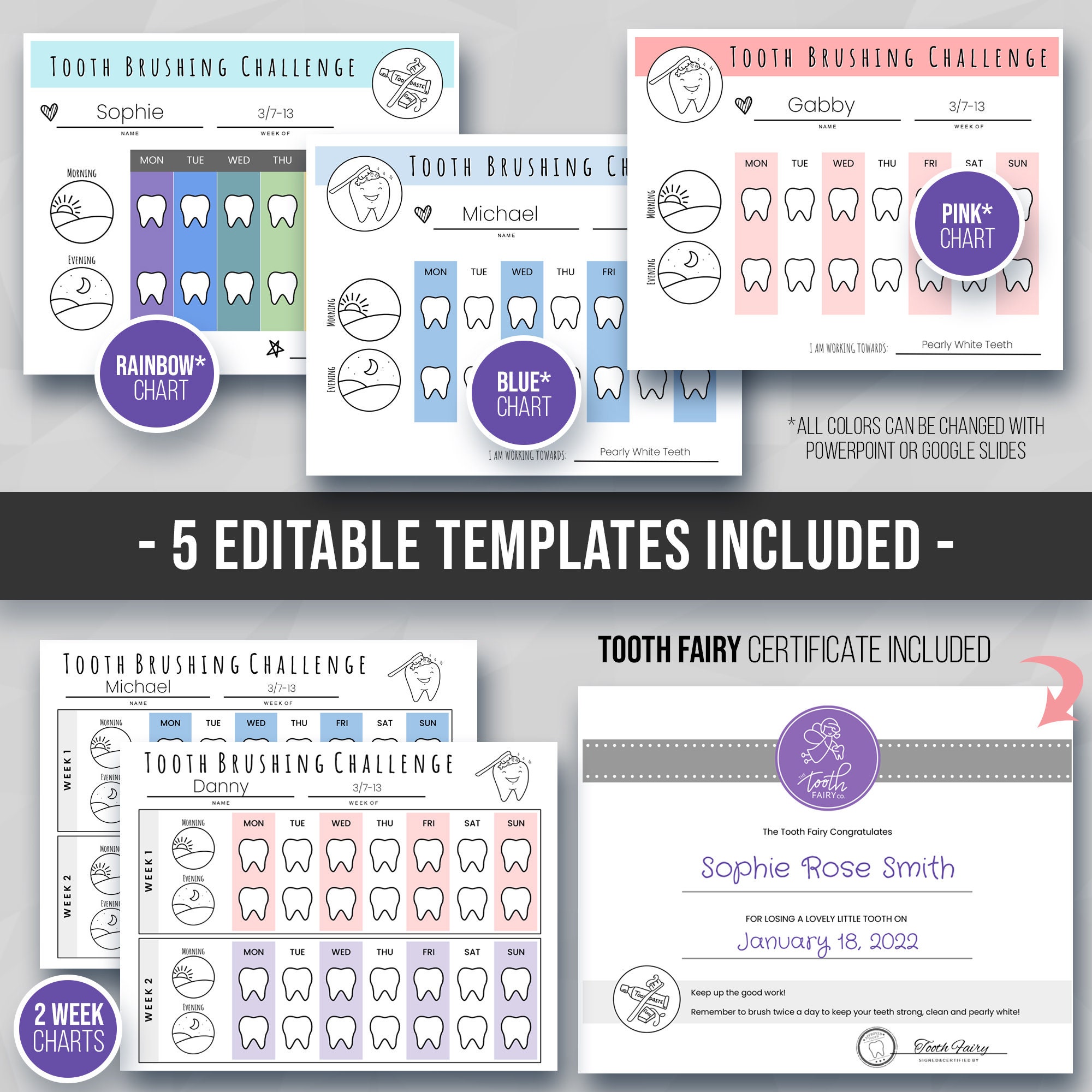 Create Your Own Tooth Brushing Chart Kids & Adults Clean - Etsy