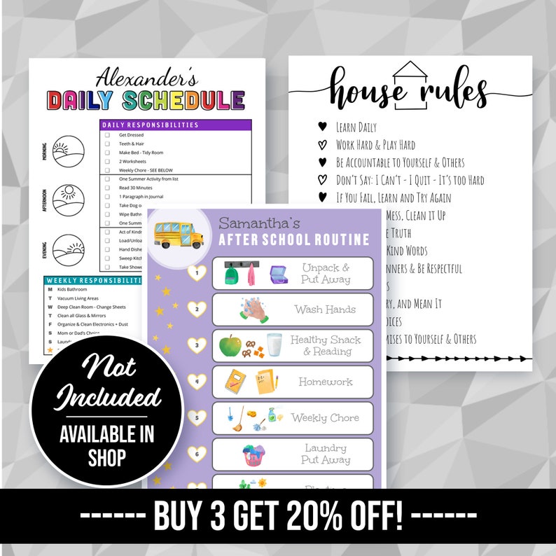 Family Weekly Planner Schedule Template Activities for Kids - Etsy