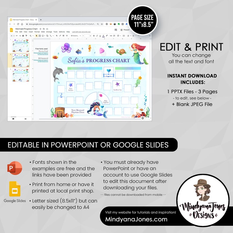 Editable Mermaid Ocean Progress Reward Chart Reading | Etsy